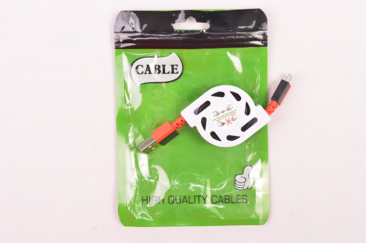 ELECTRONICA: CABLE ENROLLABLE USB a V8 EN BOLSA (HEY)