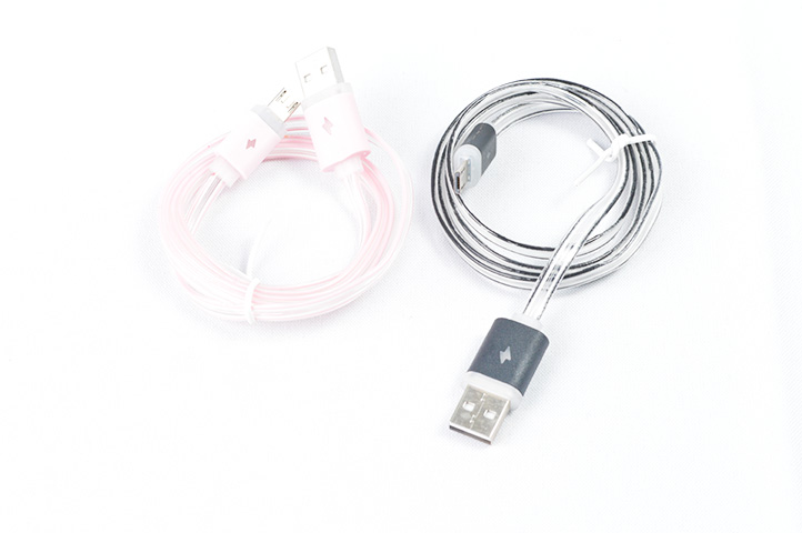 Cargadores y Cables: CABLE CARGADOR USB A MICRO USB TRANSPARENTE PLANO (CS)