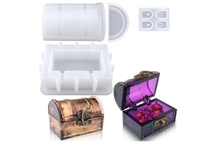 Moldes para yeso o concreto: SET 4 MOLDES SILICONA BAUL PORTA JOYAS ...