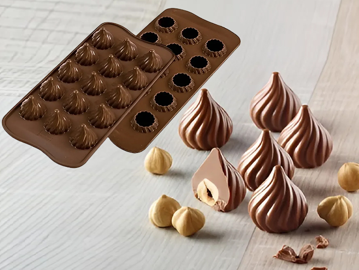 Moldes para bombones y waxmelts: MOLDE SILICONA p/15 COPITOS ESPIRAL ...