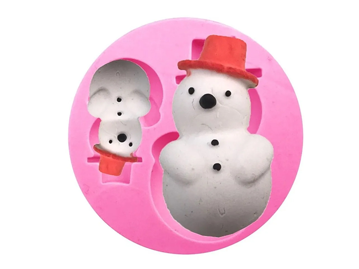 Molde silicona fondant o porcelana: MOLDE SILICONA 2 MUÑECOS DE NIEVE ...