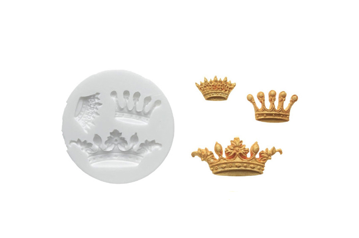 Molde silicona fondant o porcelana: MOLDE SILICONA 3 CORONAS (520106) (LIS)
