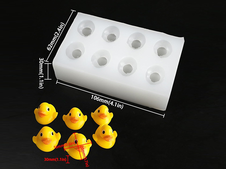 MOLDES DE SILICONA: MOLDE SILICONA 8 MINI PATITOS (BM4385) (CNA)