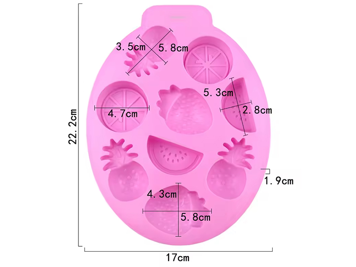 Moldes para bombones y waxmelts: MOLDE SILICONA 9 FRUTAS SURTIDAS (LIS)