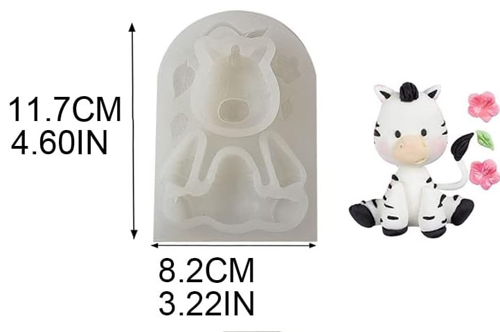 MOLDES DE SILICONA: MOLDE SILICONA CEBRA c/ HOJAS Y FLOR BM3546 (CNA)