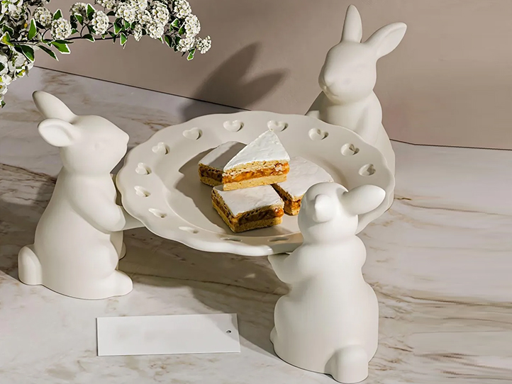 Moldes para yeso o concreto: MOLDE SILICONA p/CONEJO Y PLATO (4268) (CNA)