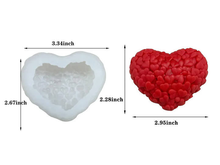 Molde silicona para velas: MOLDE SILICONA CORAZON CUBIERTO DE ...