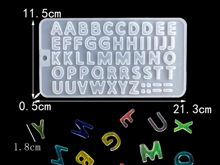 Moldes para resina: MOLDE SILICONA p/RESINA LETRAS CHICAS MAYUSCULAS ...
