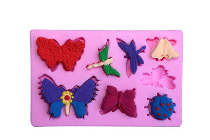 MOLDES DE SILICONA: MOLDE SILICONA 8 INSECTOS - MARIPOSAS (521802) (LIS)