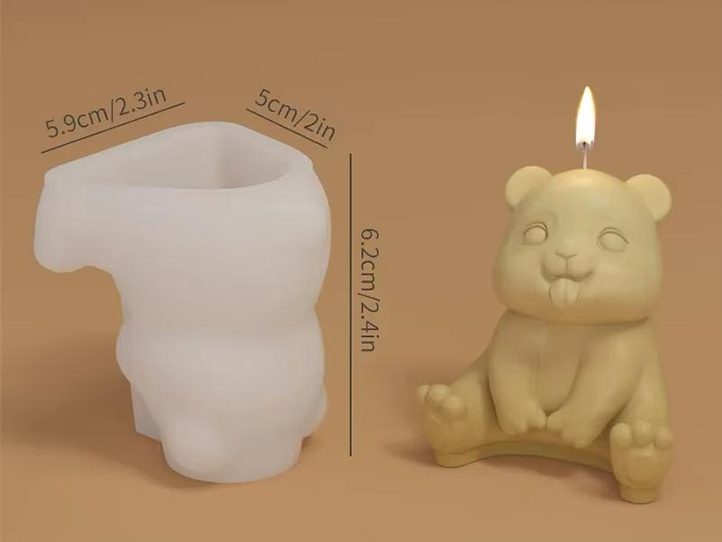 MOLDES DE SILICONA: MOLDE SILICONA VELA OSITO c/ LENGUA AFUERA (011R5 ...