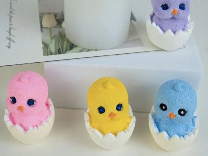 MOLDES DE SILICONA: MOLDE SILICONA POLLITO SALIENDO (11V5) (CS2)