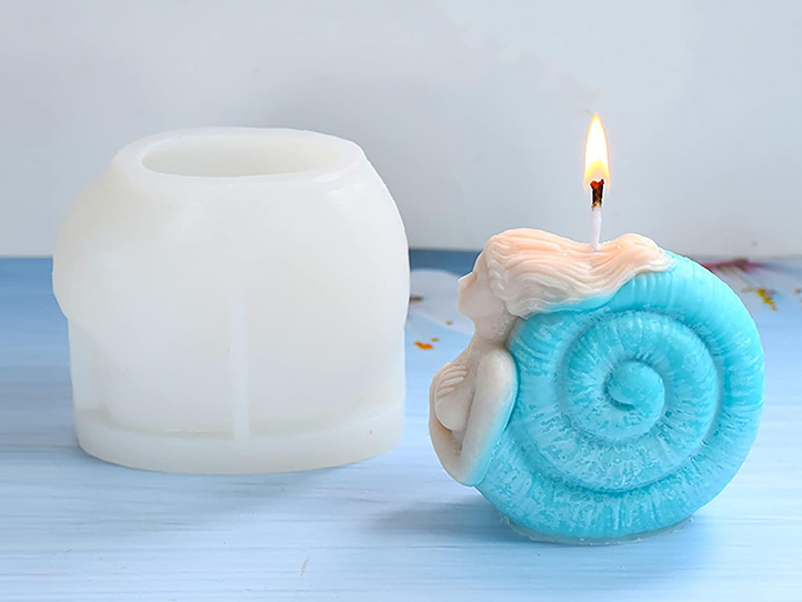 Molde silicona para velas: MOLDE SILICONA SIRENA COLA ENROLLADA (521301 ...