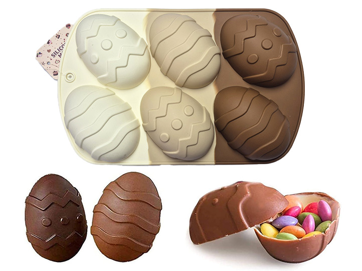Moldes de silicona para reposteria: MOLDE SILICONA TRICOLOR 6 HUEVOS ...