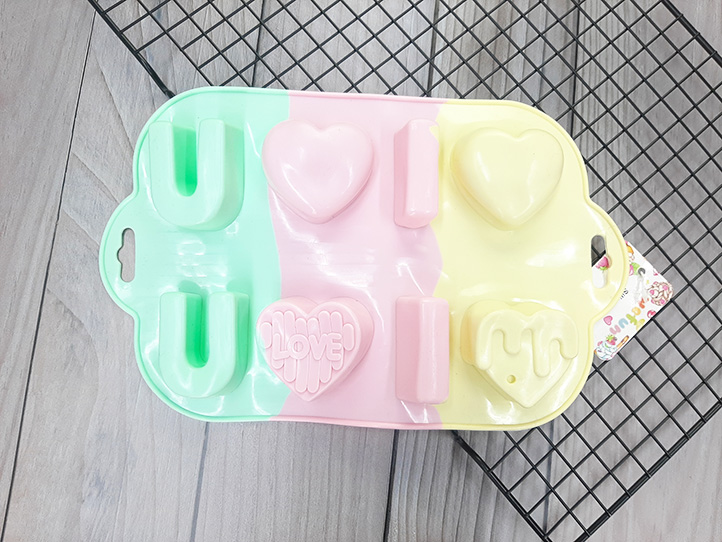Moldes con corazones: MOLDE SILICONA TRICOLOR "I U CORAZON" (CS2)