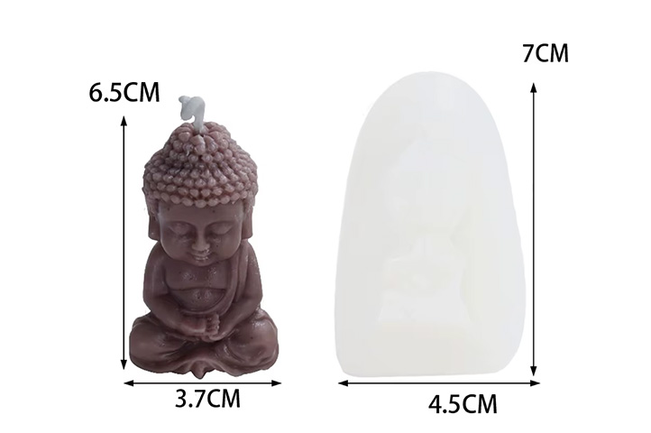 MOLDES DE SILICONA: MOLDE SILICONA p/VELAS BUDA SENTADO (A189) (LIS)