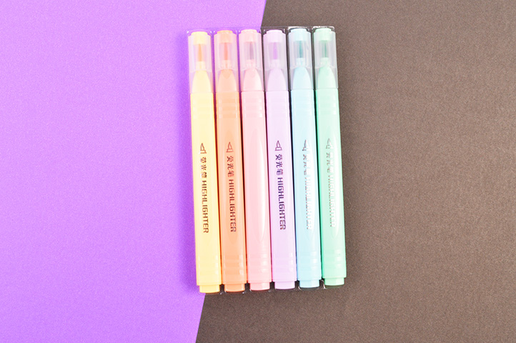 Marcadores y fibras: PACK 6 RESALTADORES PUNTA DE PINCEL WEIBO COLOR ...