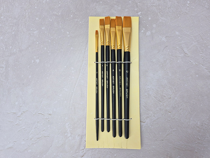 LIBRERIA: PACK 6 PINCELES LINEA DORADA PUNTA RECTA 21341 (CLI)