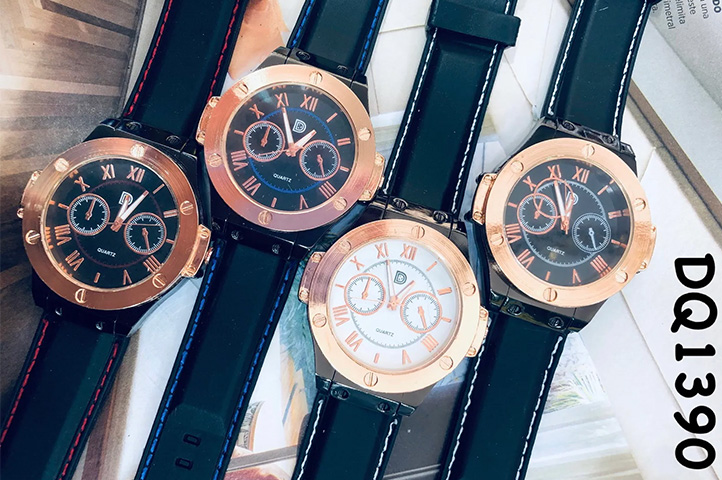 RELOJES: RELOJ PULSERA ECO CUERO NUMEROS ROMANOS DQ1390 (RDT)