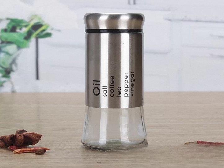 Varios bazar: SALERO PIMENTERO VIDRIO ACERO 32850 (CS)