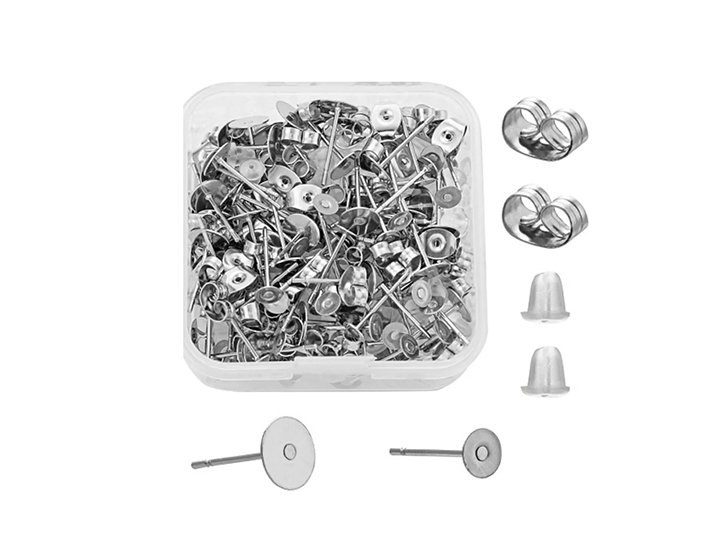 BIJOUTERIE: SET FRU FRU MARIPOSA SILICONA BASE PLANA AROS (2A10) (CS2)
