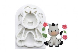 MOLDES DE SILICONA: MOLDE SILICONA CEBRA c/ HOJAS Y FLOR BM3546 (CNA)